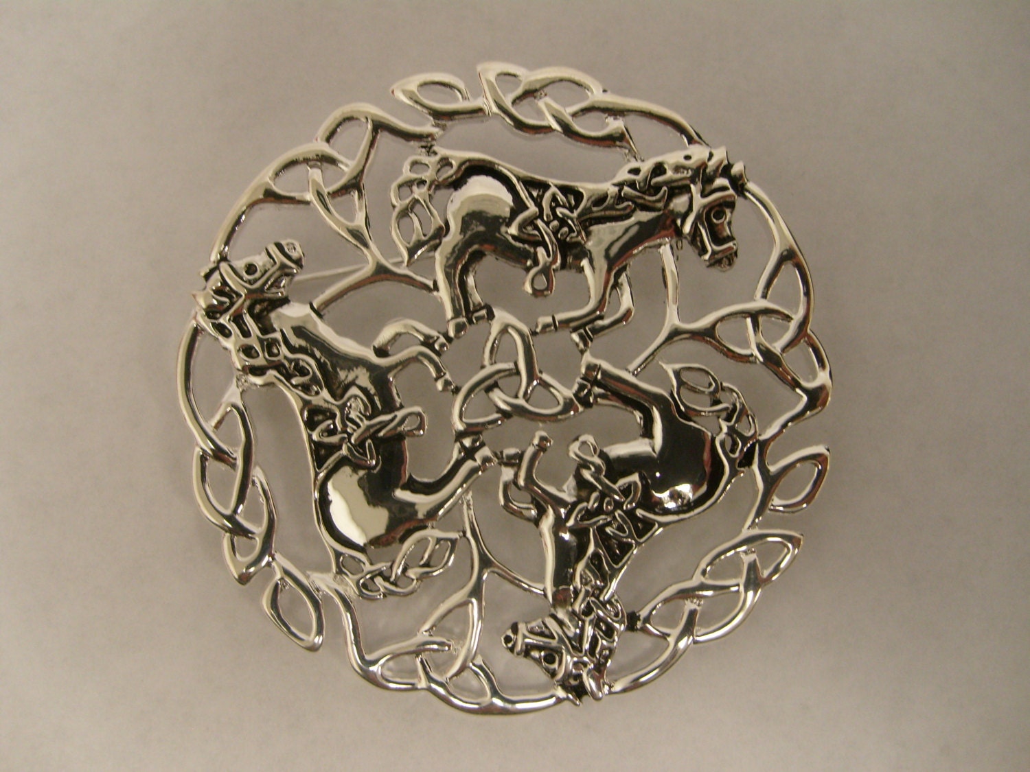 Celtic Pictish Trinity Horse Brooch JPEW5460 by AshlingAine