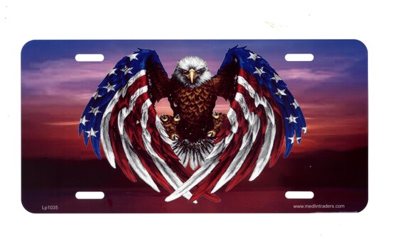 AMERICAN FLAG EAGLE License Plate LP1035