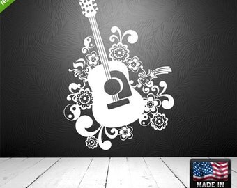 Guitar wall decal | Etsy