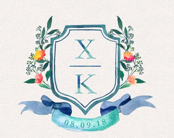 Monogram shield | Etsy