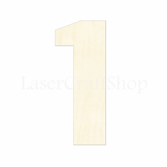 2 34 Wooden number 1 Wood Number 1 Cutout
