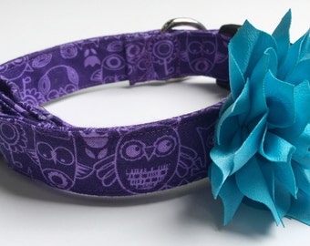 Flower for Dog Collar 3 inch dog collar flower by OwlSewQuiltsCo