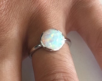 White opal ring | Etsy