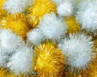 Gold pom poms | Etsy
