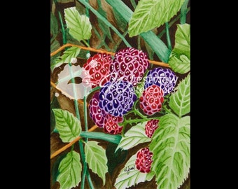 Berry painting | Etsy