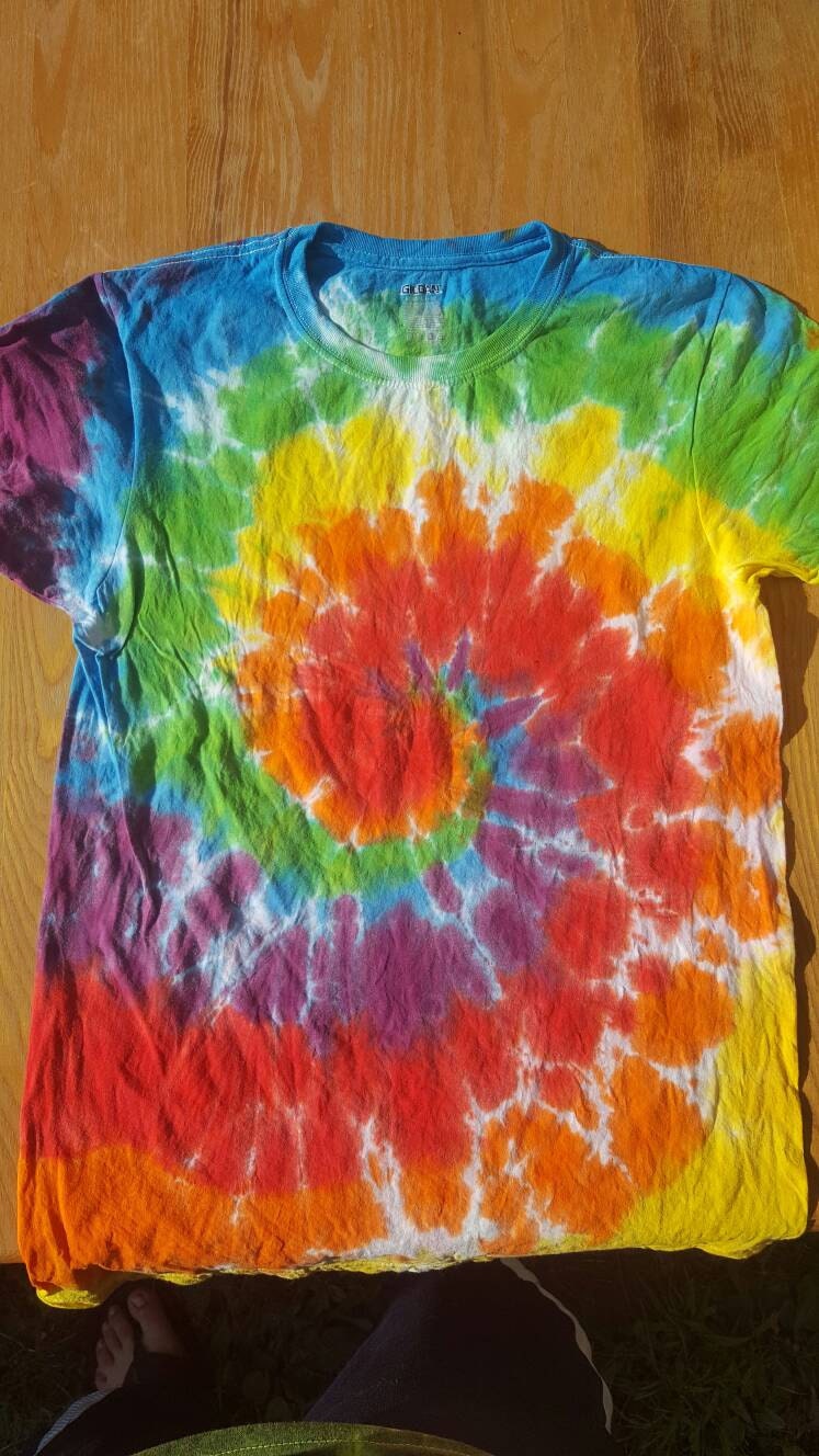 V1 Rainbow Spiral Custom Tie Dye Festival Shirt