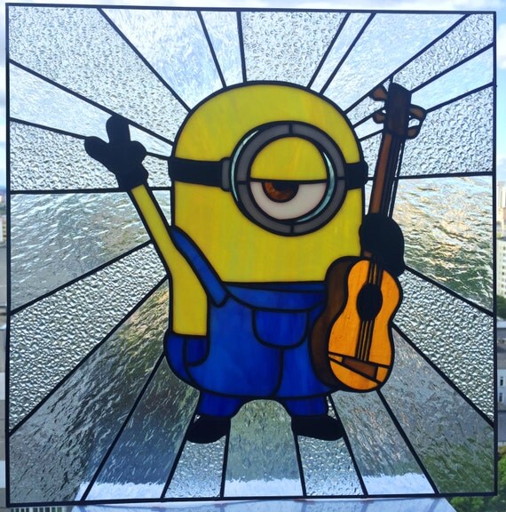 Items similar to Stained glass Minion sun catcher on Etsy