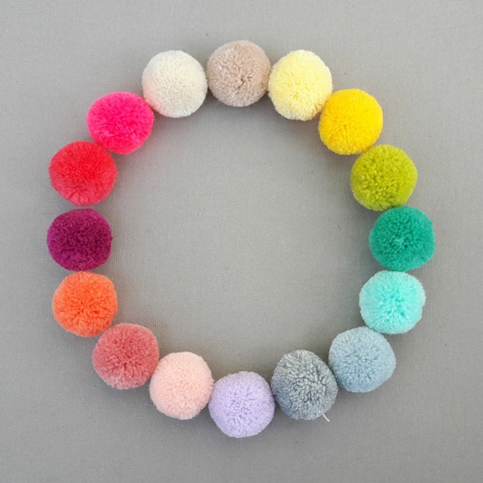 2cm Pompoms in your choice of colors-Yarn pom by RIBBONNKIDS