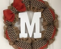Unique monogram wreath related items | Etsy