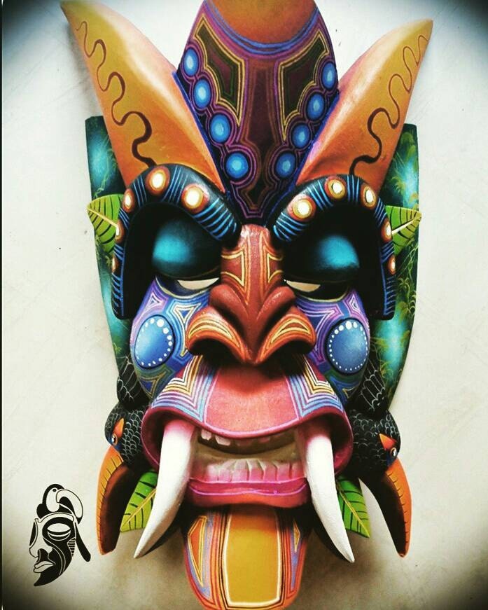 Boruca mask authentic indigenous mask from Costa Rica Wooden