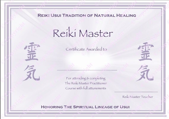 Download Complete Set Reiki Certificate Templates X4