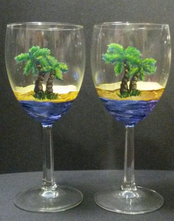 Palm Tree Wine Glasses