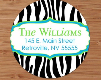 Zebra print labels | Etsy