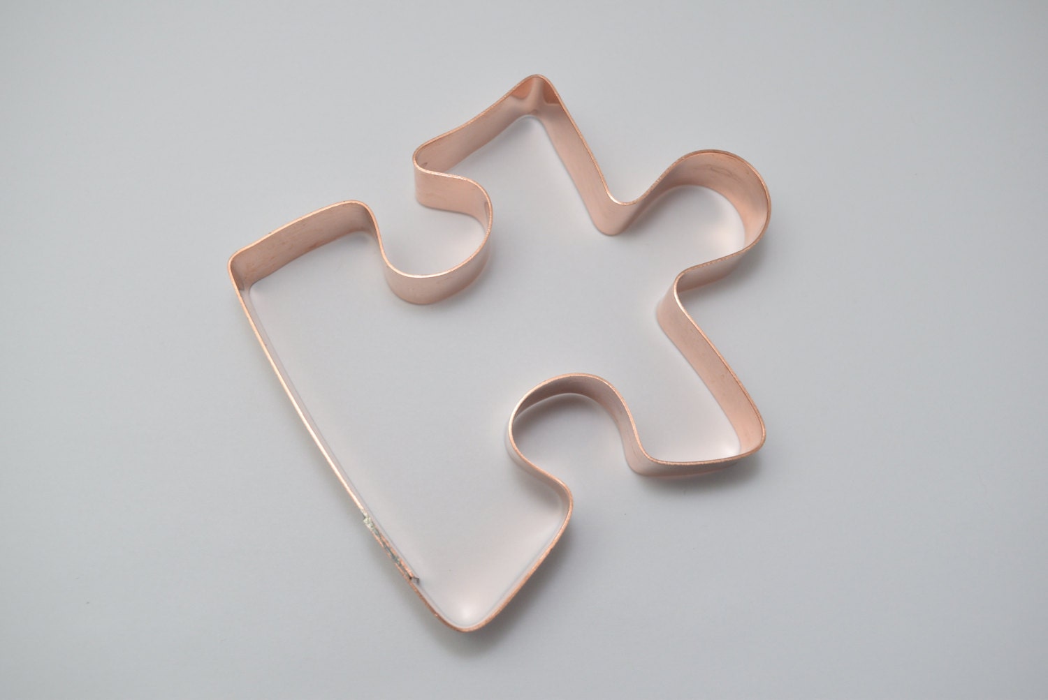 Large Puzzle Piece Copper Cookie Cutter Hand Crafted by