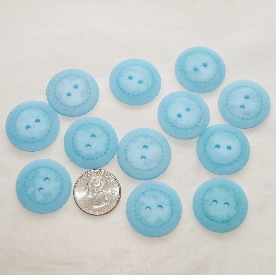 12 Blue Buttons Large 1 1/8 Buttons Sky Blue Buttons