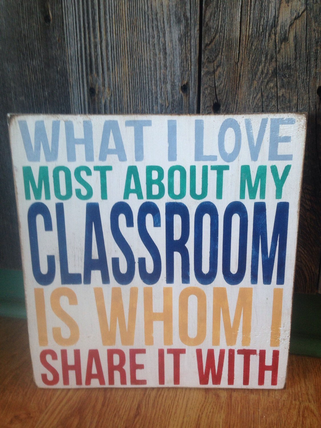 Classroom Decor Teacher Gift Hand Painted Sign Wood