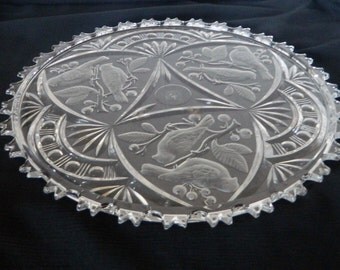 Lead crystal platter | Etsy