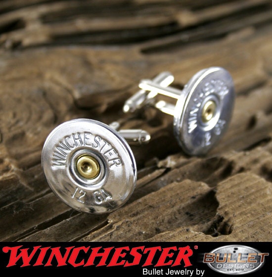 Shotgun Cufflinks / Winchester® 12 Gauge Shotgun by BulletDesigns