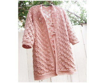 Summer Cardigan with Flowers Crochet Pattern by PdfPatternDesign