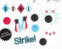 Unique bowling clip art related items | Etsy
