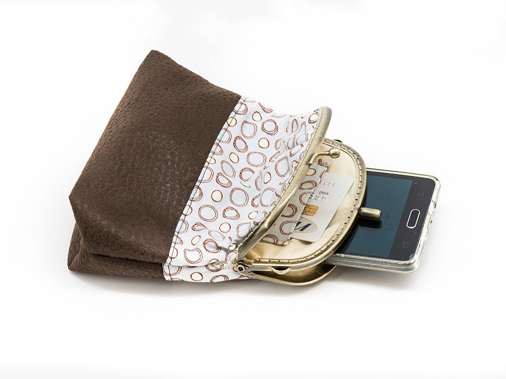 Kiss lock Double Pockets Wallet Double Coin by ShushaHandmade