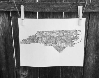 I Love North Carolina art print State Art Wall Art