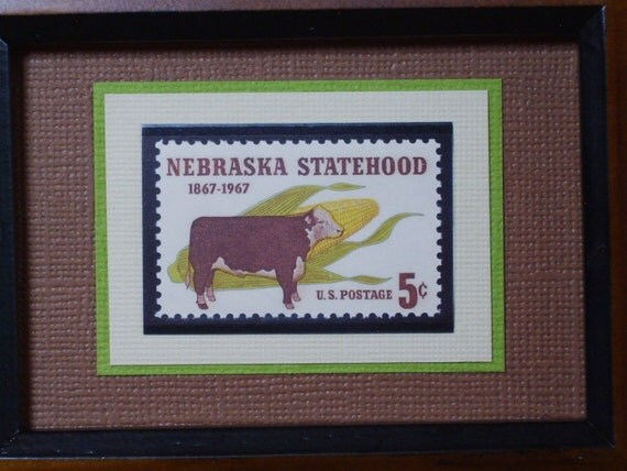 Nebraska Statehood Vintage Framed Stamp No. 1328