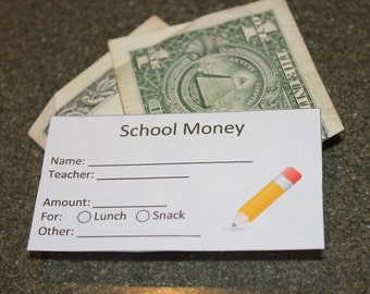 Unique school lunch money related items | Etsy