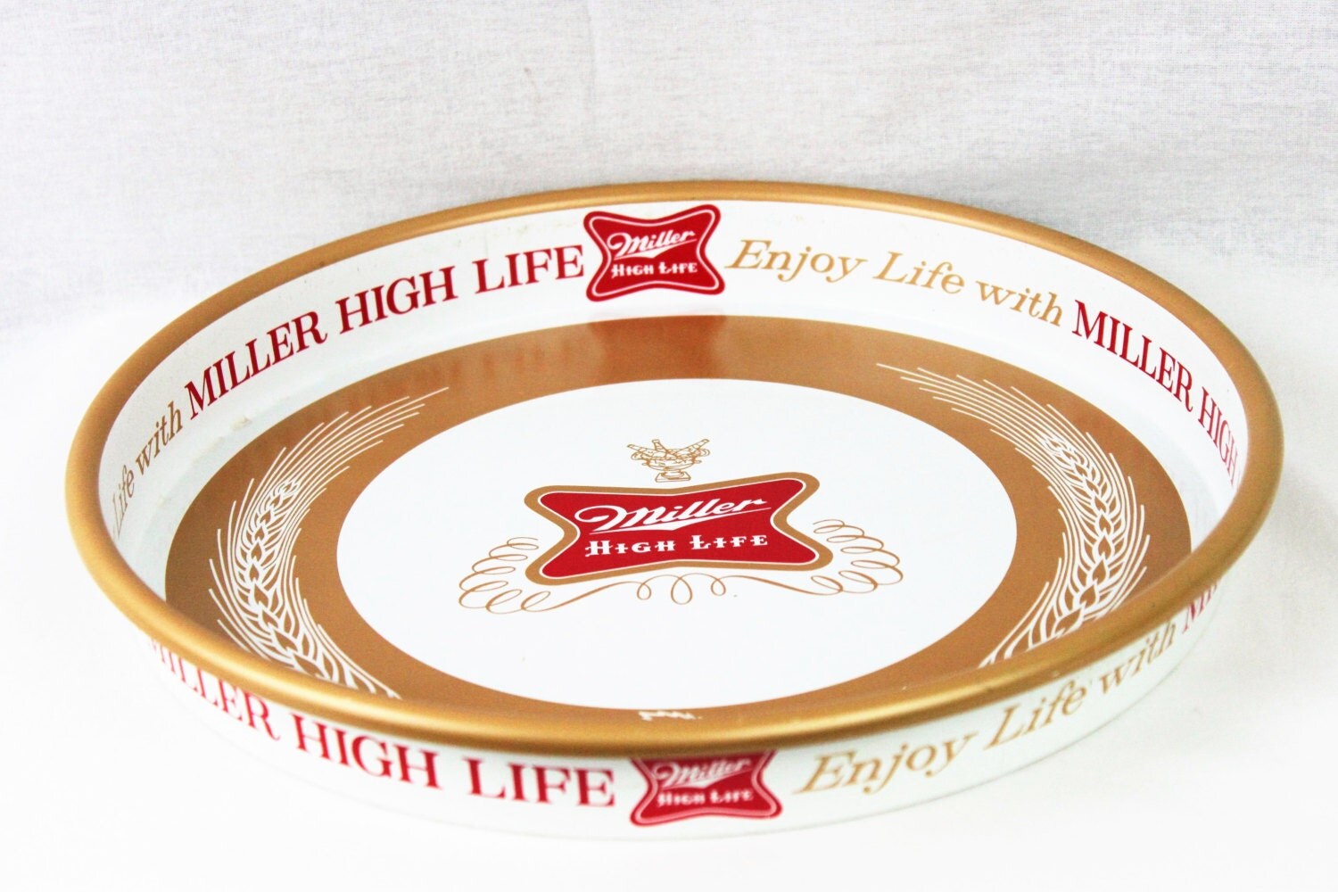 Vintage 1970s Miller High Life, Metal Beer Tray, Barware