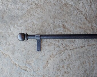 Iron Cafe Curtain Rod 1/2'' Round Petite Cafe Iron