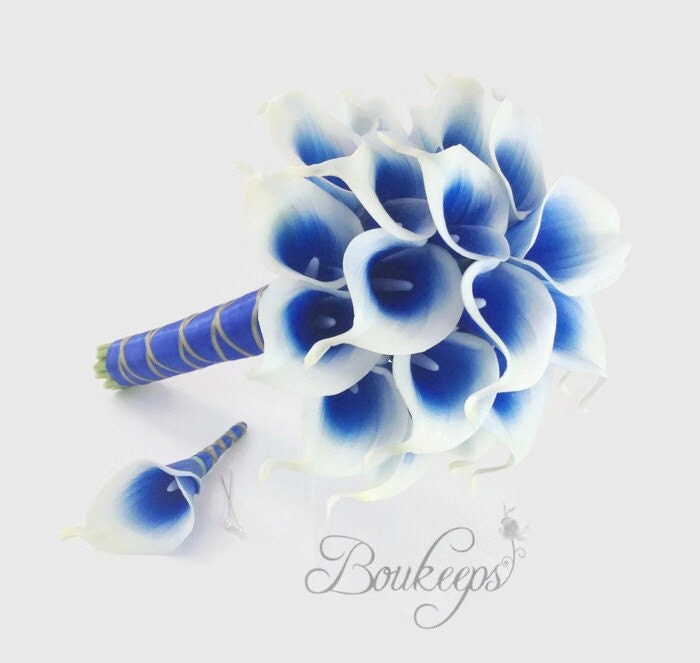Royal Blue Bridal Bouquet Royal Blue Bouquet Real Touch