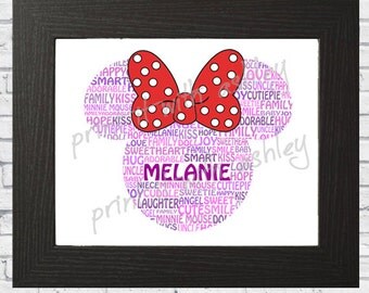 Minnie mouse word | Etsy