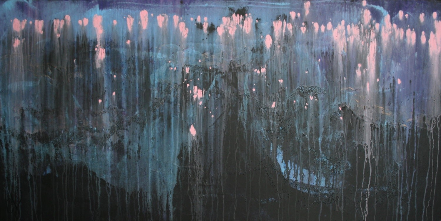 Grief exposed 24 x 48 original abstract painting by