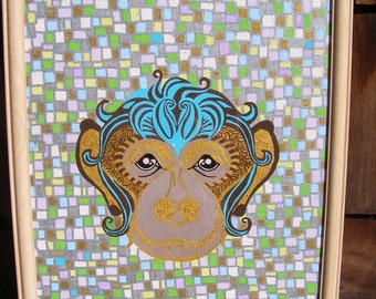 Mosaic monkey | Etsy