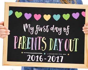 Kindergarten School Sign Printable First Day of by SwankyDesignCo