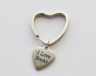 Book Keychain SMALL Book Keyring Personalized Keychain Book