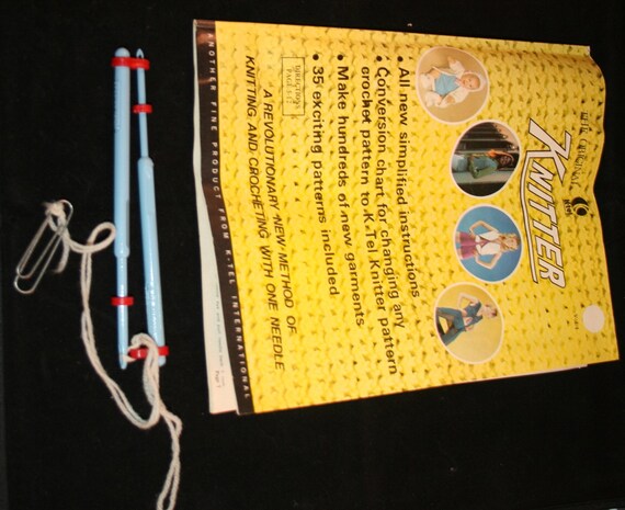 Vtg K-Tel Knitter w/ Instruction Book to convert Crochet