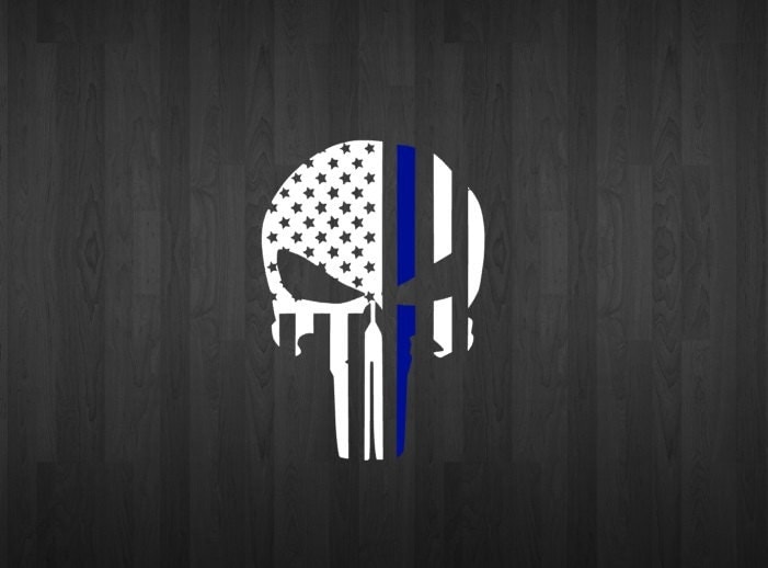 Thin Blue Line Punisher Flag Decal by BayouChic on Etsy