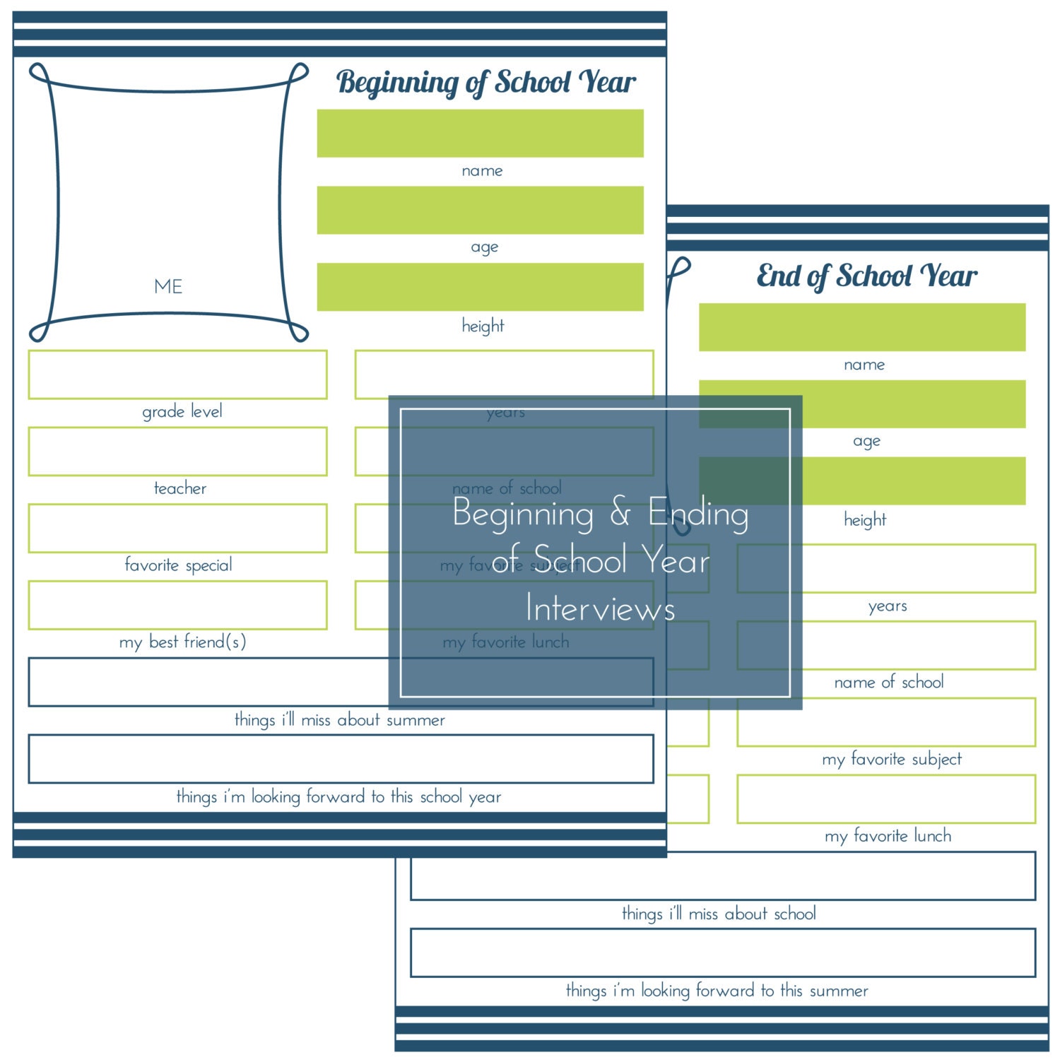 Beginning and Ending of School Year Interview First Day of