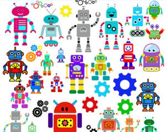 Robots clipart | Etsy