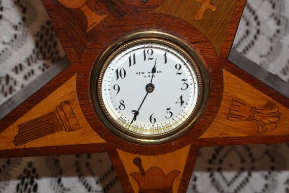 Order of the Eastern Star New Haven Wind Up Clock Custom Inlay