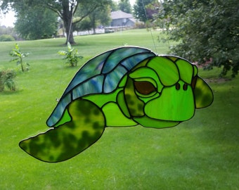 Turtle stained glass | Etsy