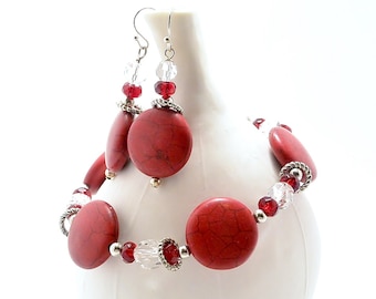 Red stone jewelry | Etsy