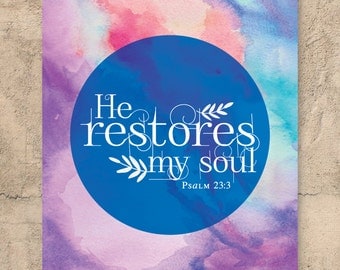 He restores my soul | Etsy