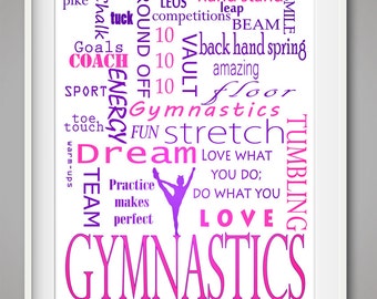 Gymnastics poster | Etsy