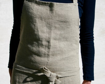 Natural linen apron | Etsy