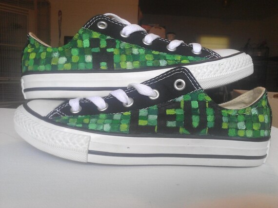 Hand painted personalized Minecraft canvas shoes