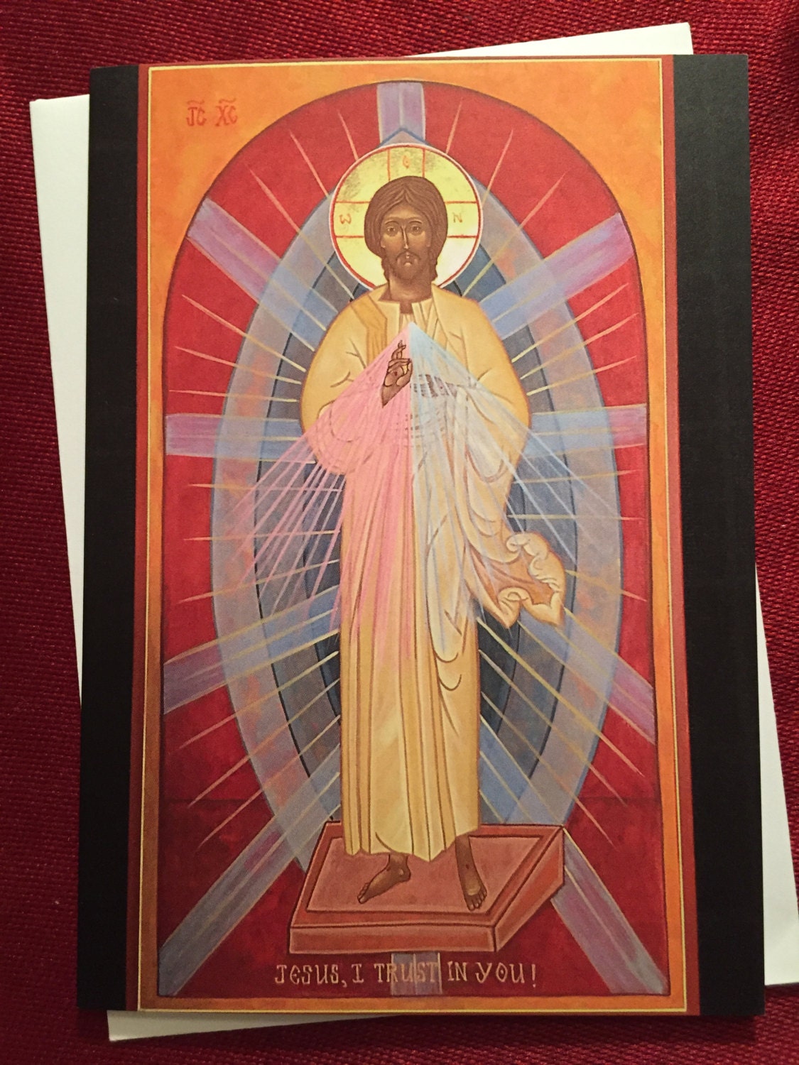 DIVINE MERCY icon Catholic greeting card religious