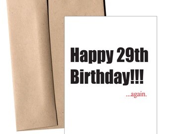29th birthday card | Etsy