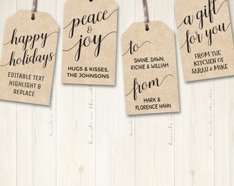 Editable gift tags gift tag template favor tags by HandsInTheAttic